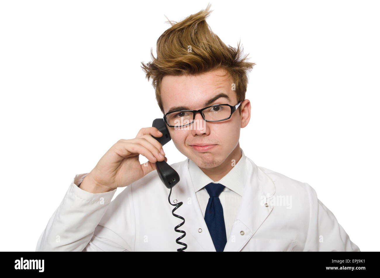 Funny doctor isolated on white Stock Photo - Alamy