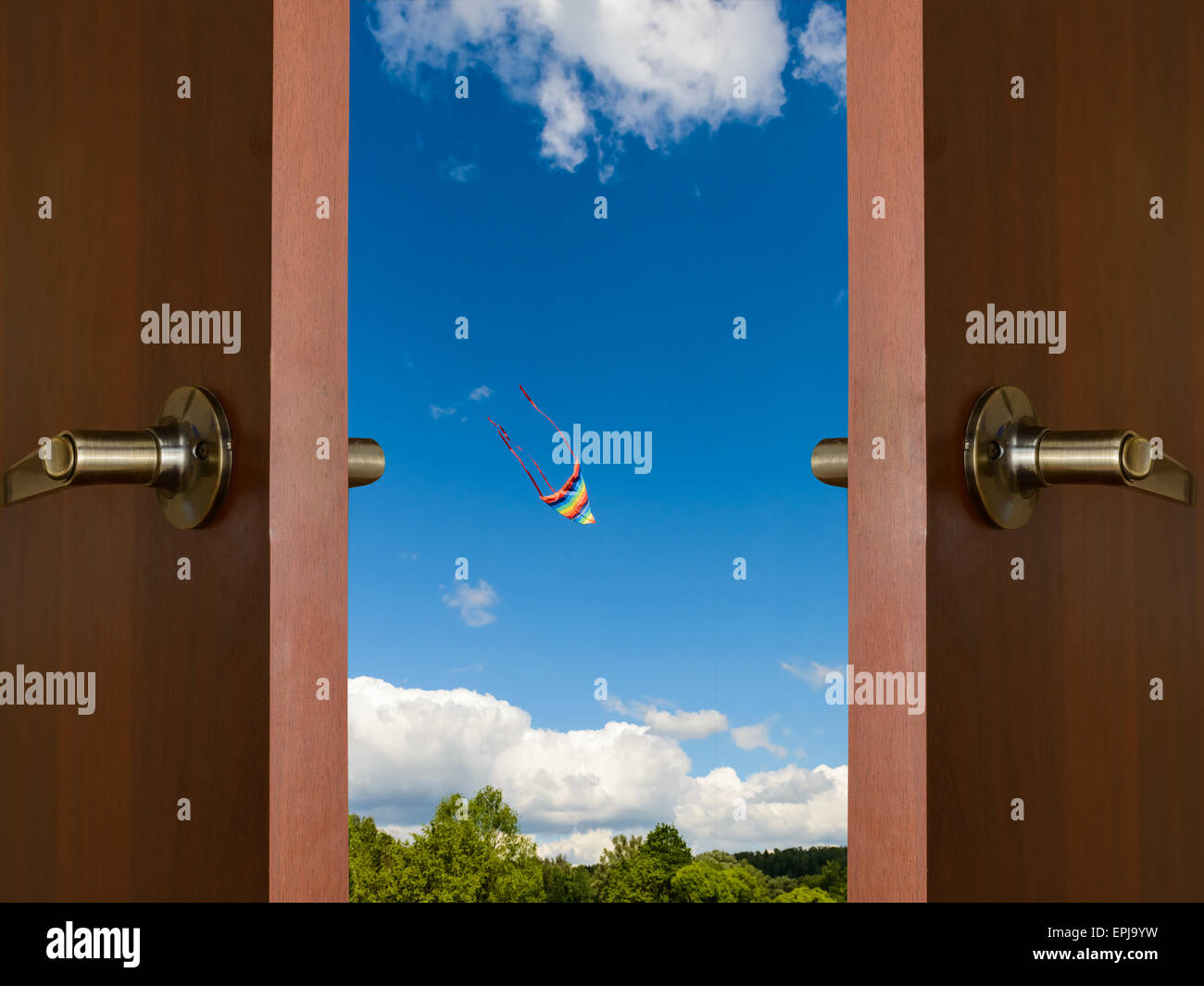 colorful kite open door Stock Photo - Alamy