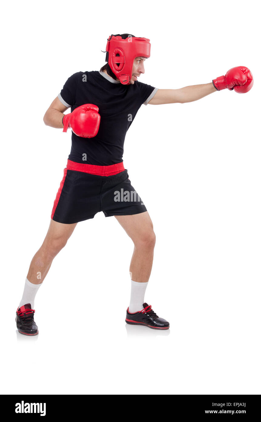 Funny boxer isolated on the white Stock Photo - Alamy