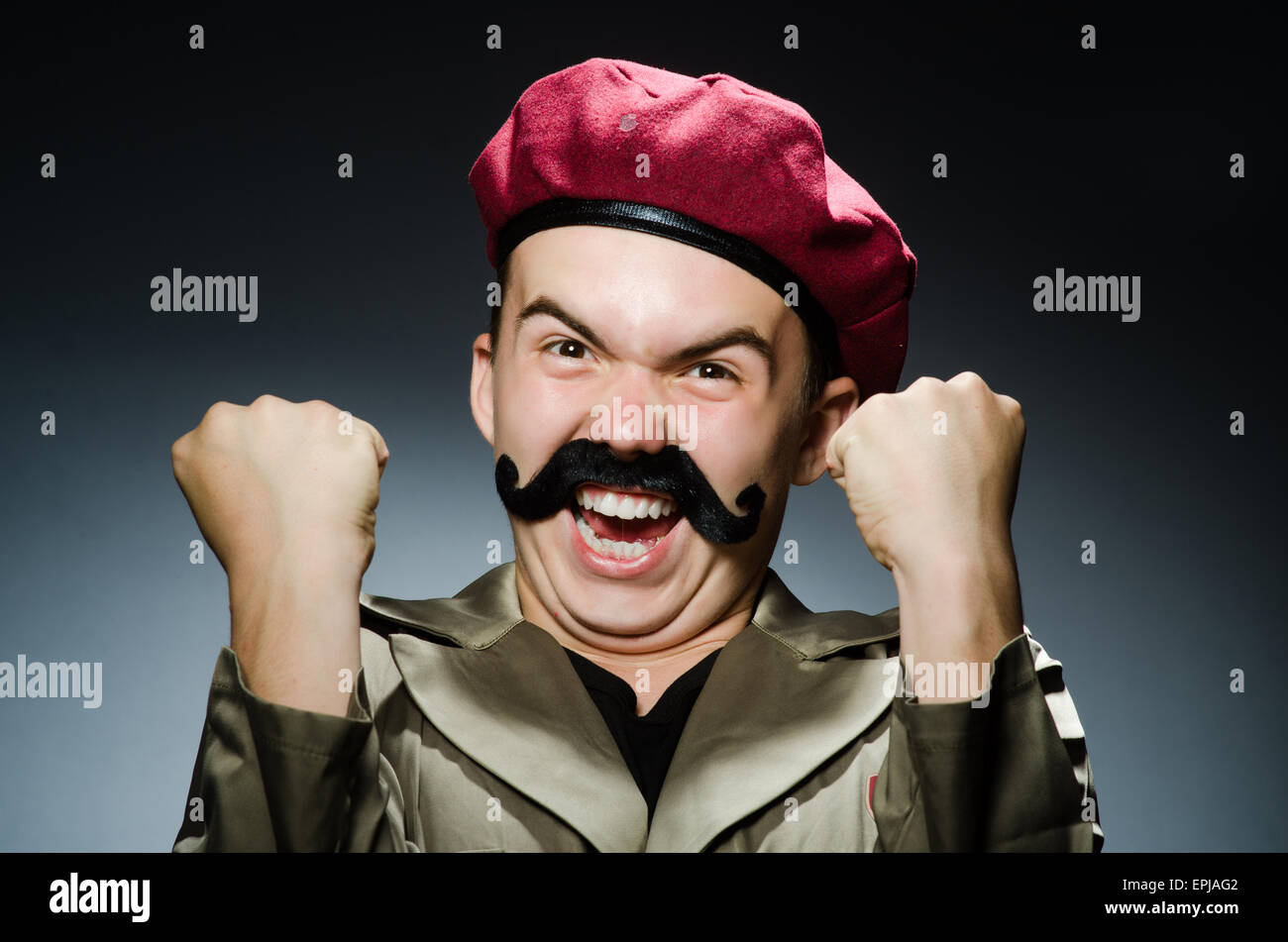 Funny soldier in military concept Stock Photo - Alamy