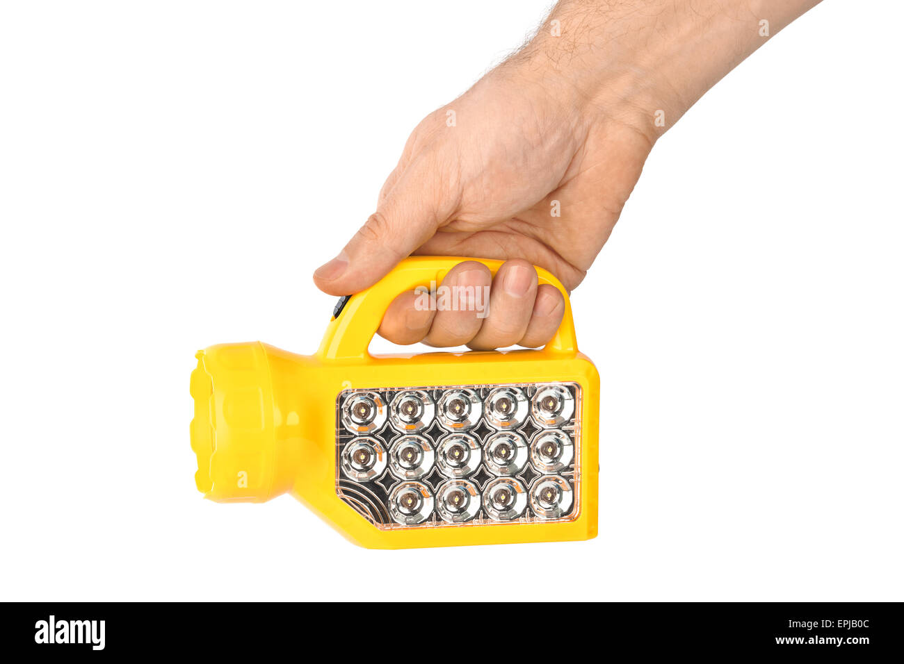 Flashlight in hand Stock Photo - Alamy
