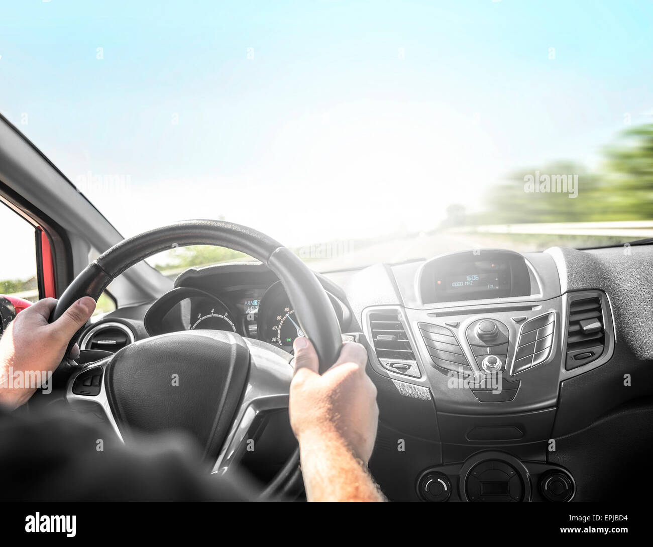 Car front view driver hi-res stock photography and images - Alamy