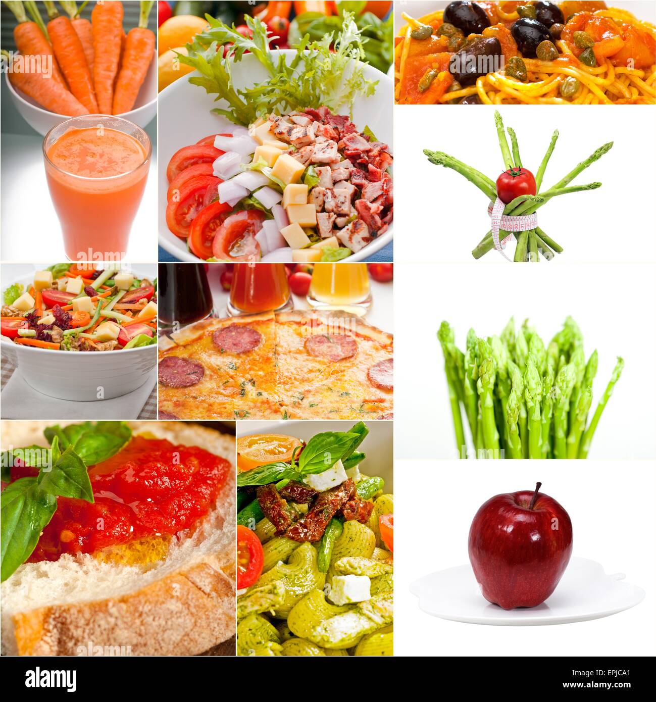 healthy Vegetarian vegan food collage Stock Photo - Alamy
