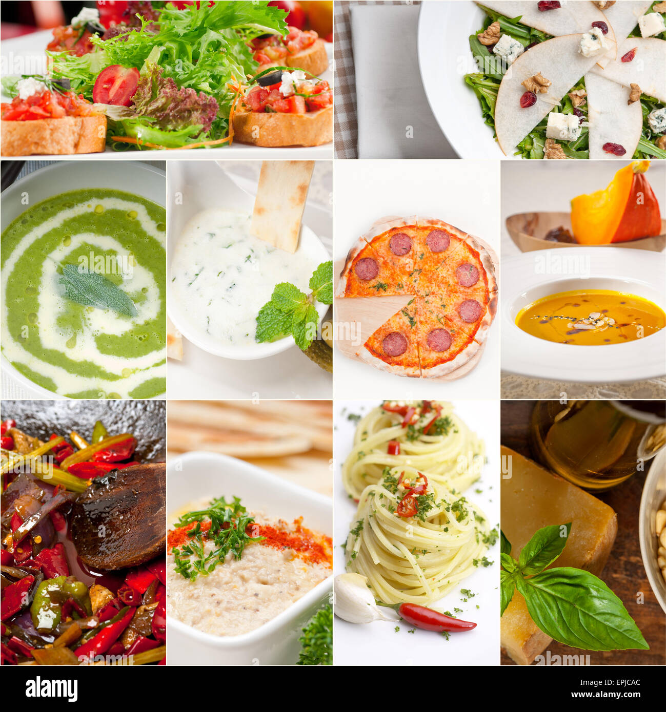 healthy and tasty Italian food collage Stock Photo - Alamy
