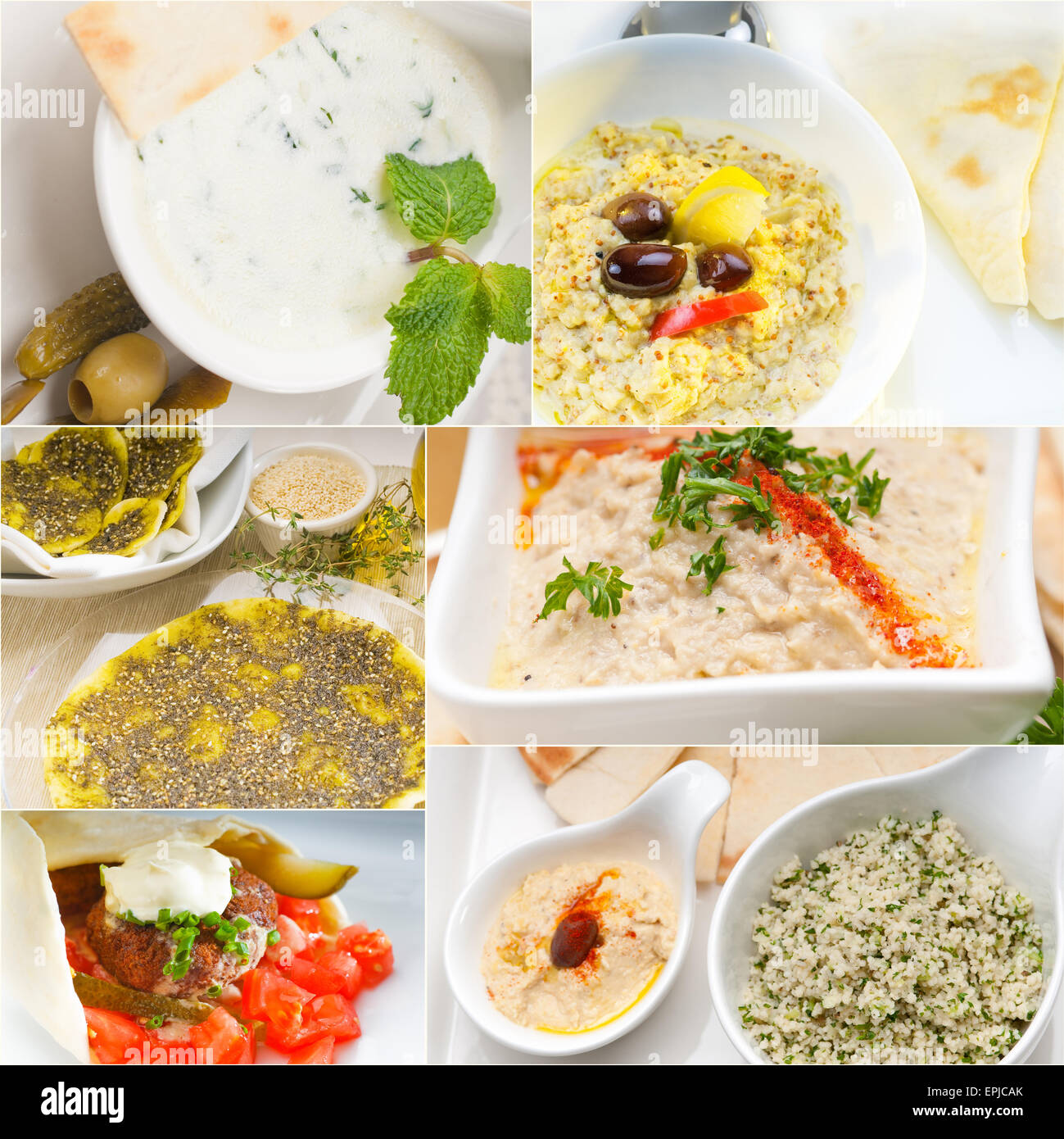 Arab middle eastern food collage Stock Photo - Alamy