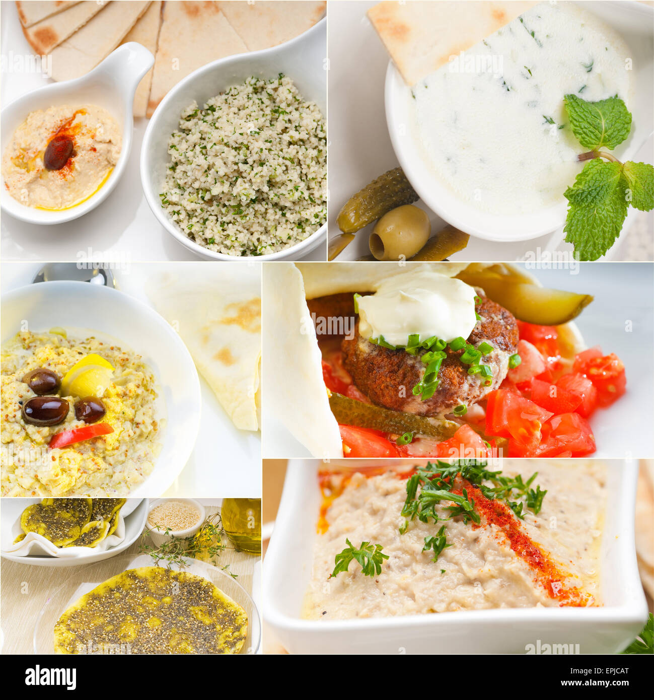 Arab middle eastern food collage Stock Photo - Alamy