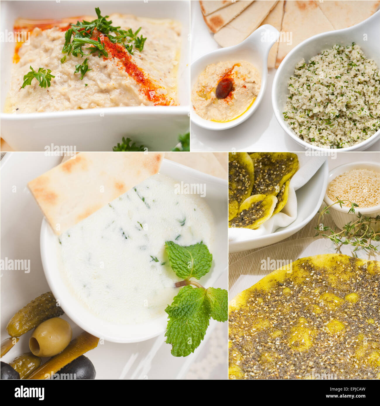 Arab middle eastern food collage Stock Photo - Alamy