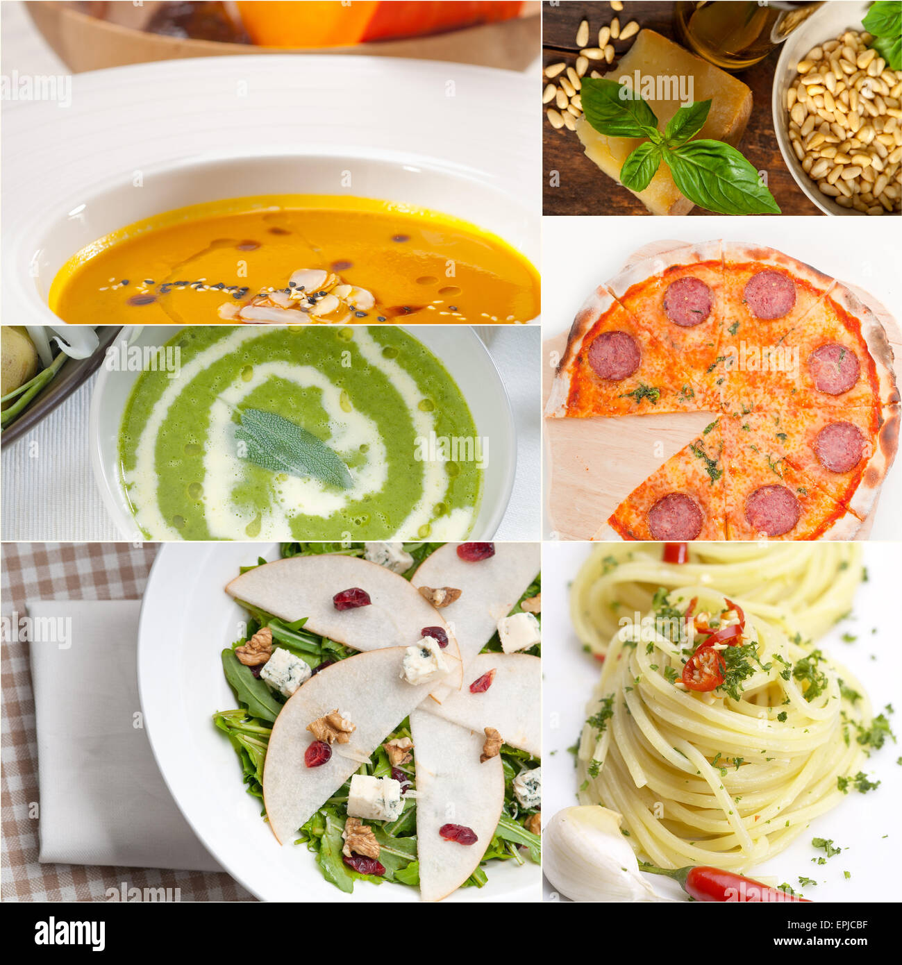 healthy and tasty Italian food collage Stock Photo - Alamy
