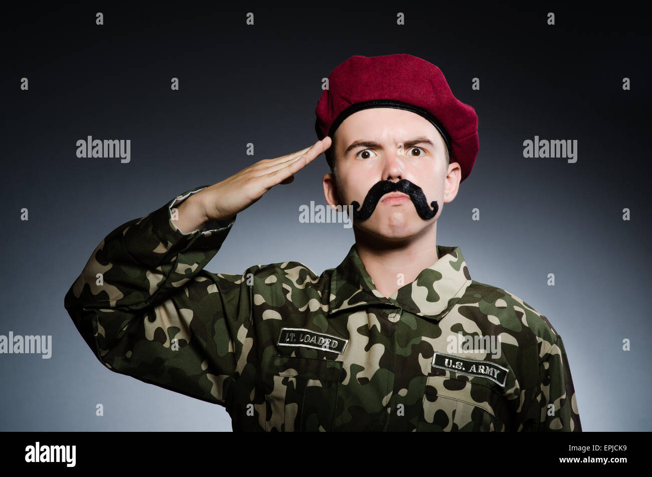 Funny soldier in military concept Stock Photo - Alamy