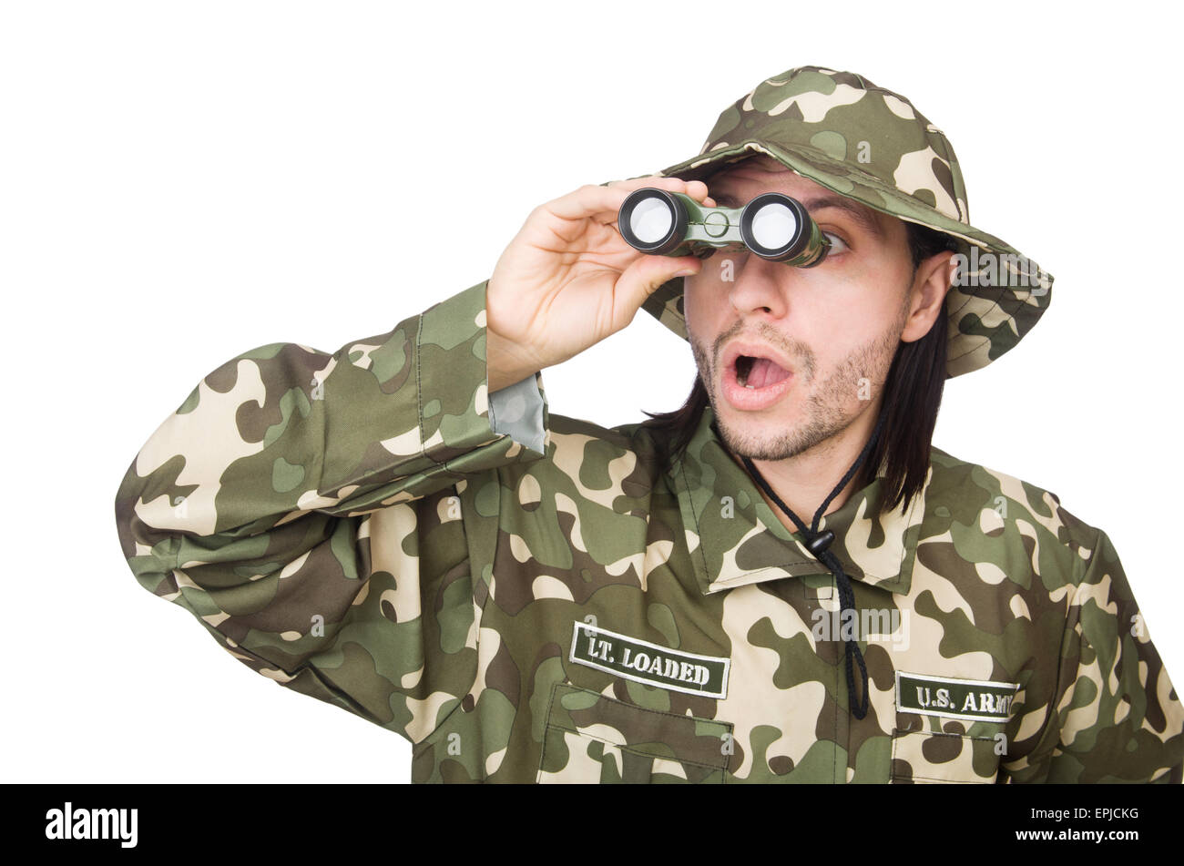 Funny soldier in military concept Stock Photo - Alamy