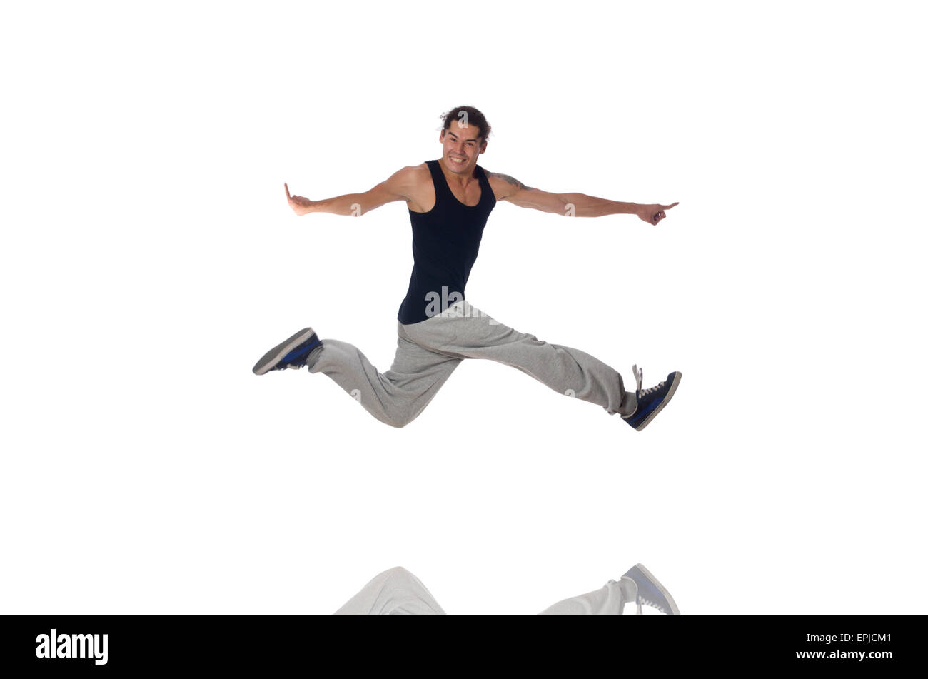 Man dancing isolated on the white Stock Photo - Alamy