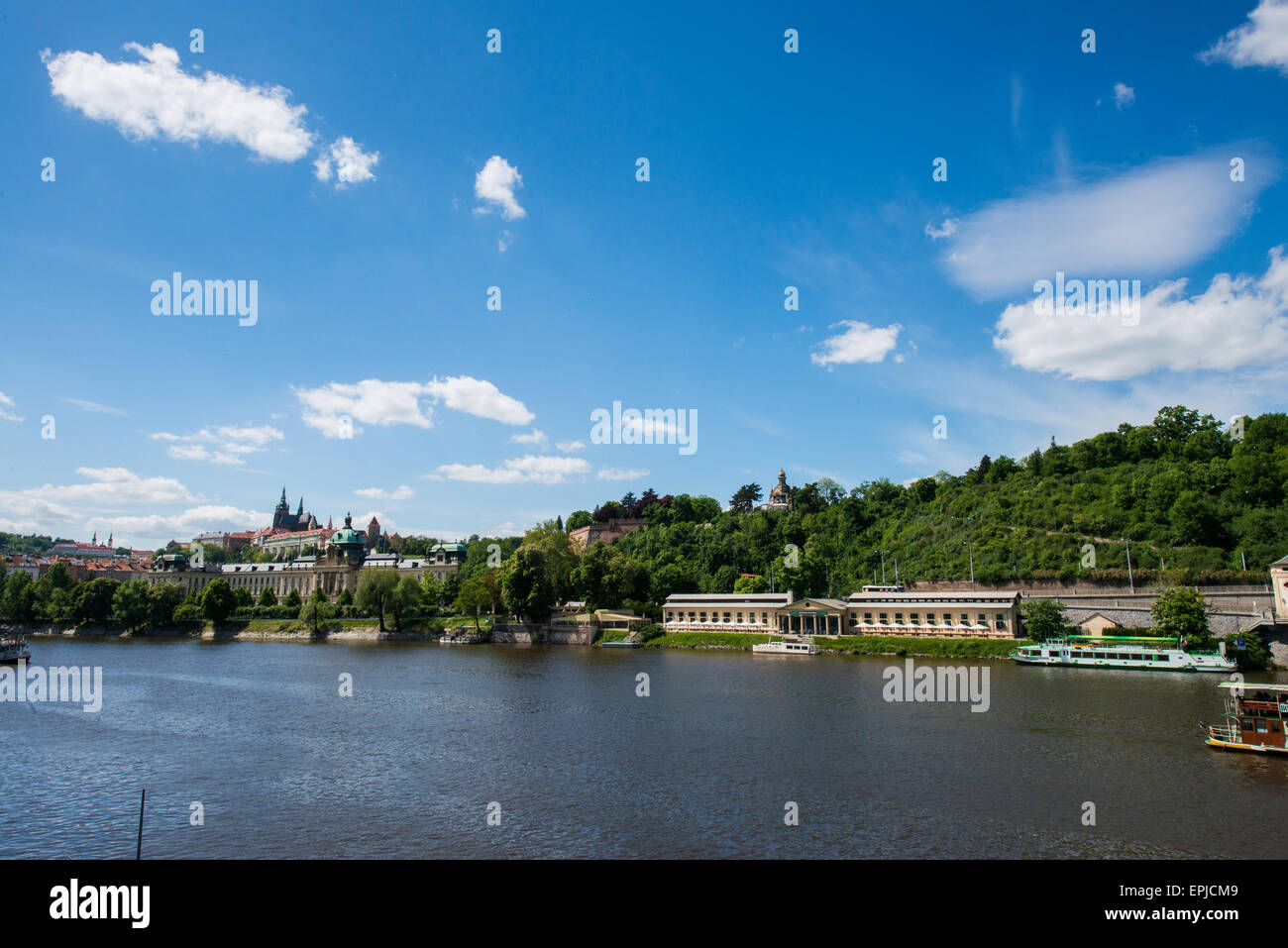 View of Vltava river in Prague Stock Photo - Alamy