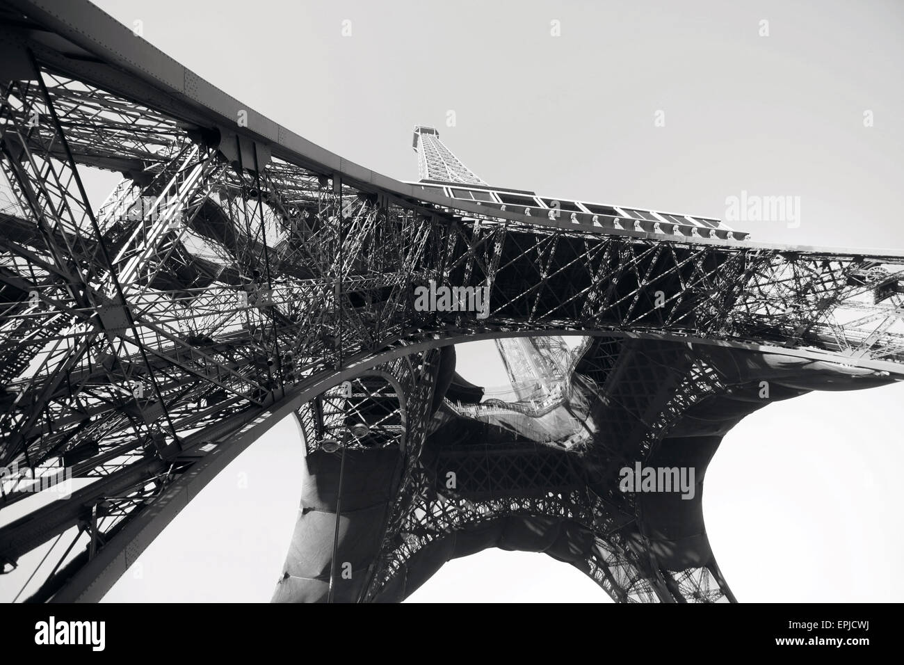 Eiffel tower paris angled hi-res stock photography and images - Alamy