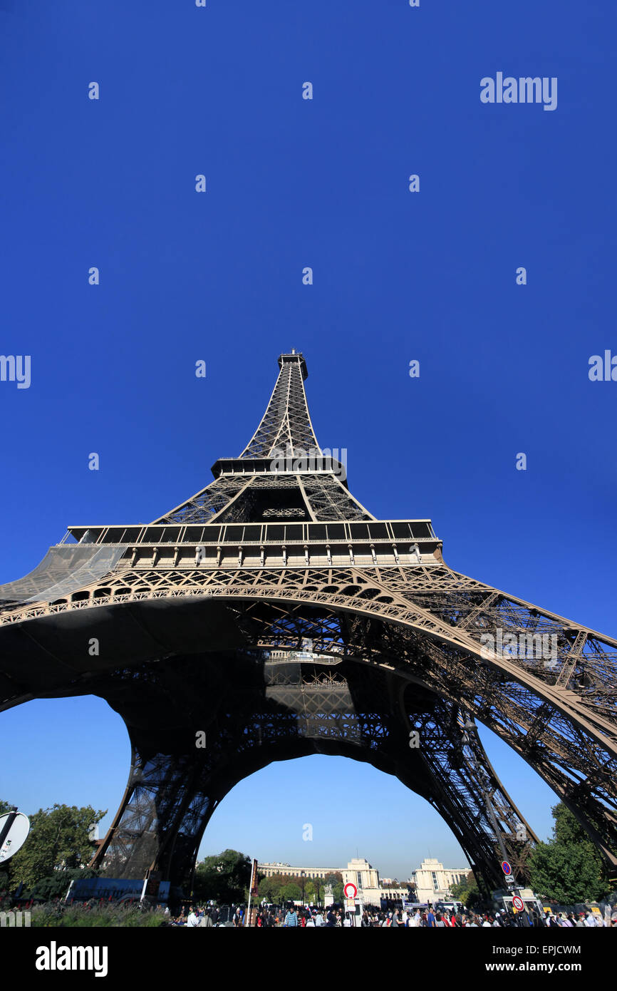 Eiffel tower paris angled hi-res stock photography and images - Alamy