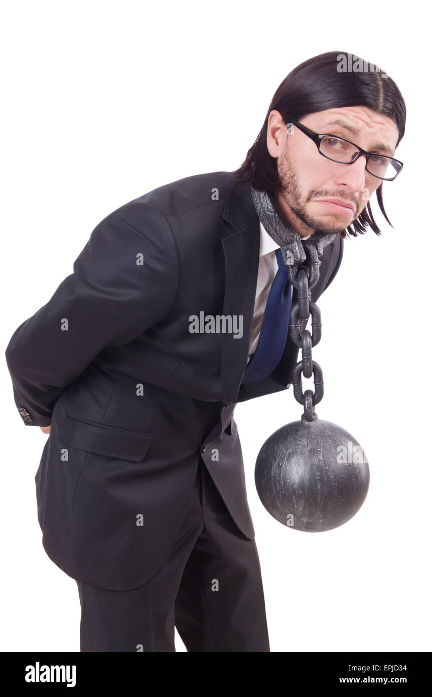 Man with chain isolated on the white Stock Photo - Alamy