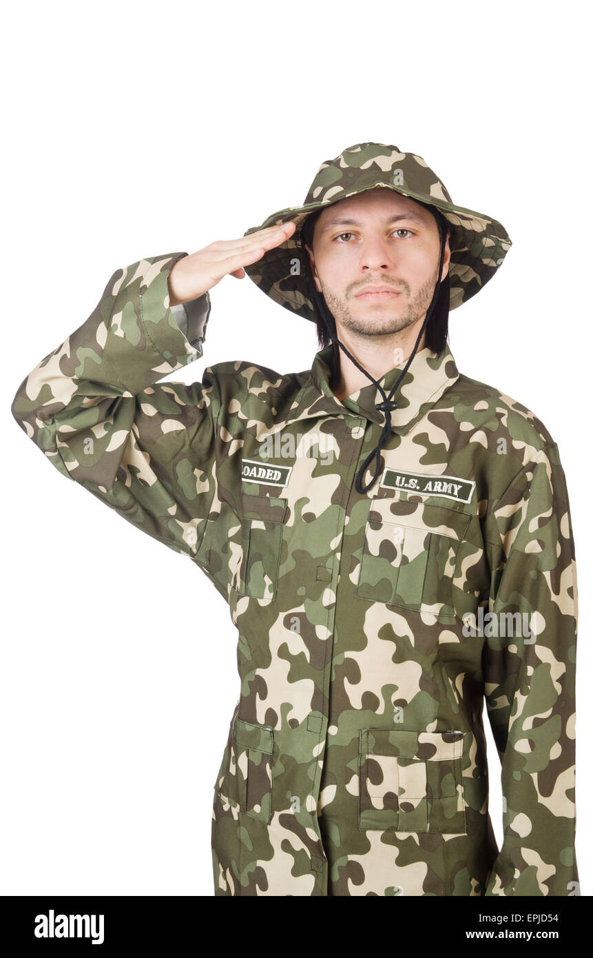 Funny soldier in military concept Stock Photo - Alamy