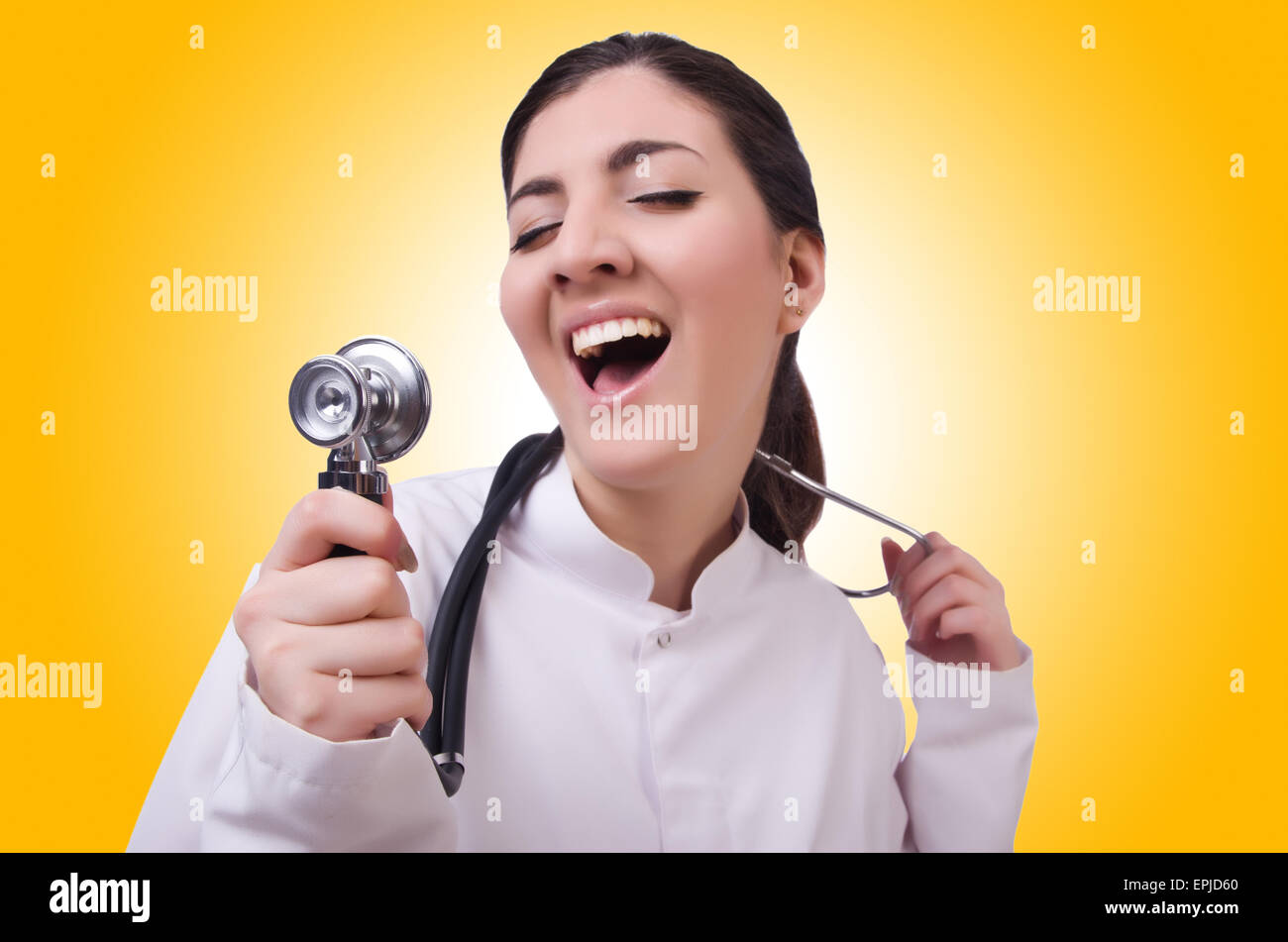 Woman doctor isolated on white Stock Photo - Alamy