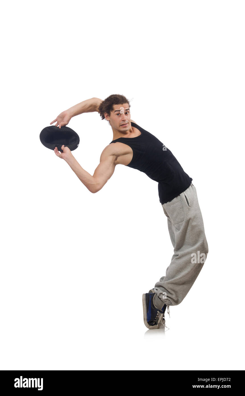 Man dancing isolated on the white Stock Photo - Alamy