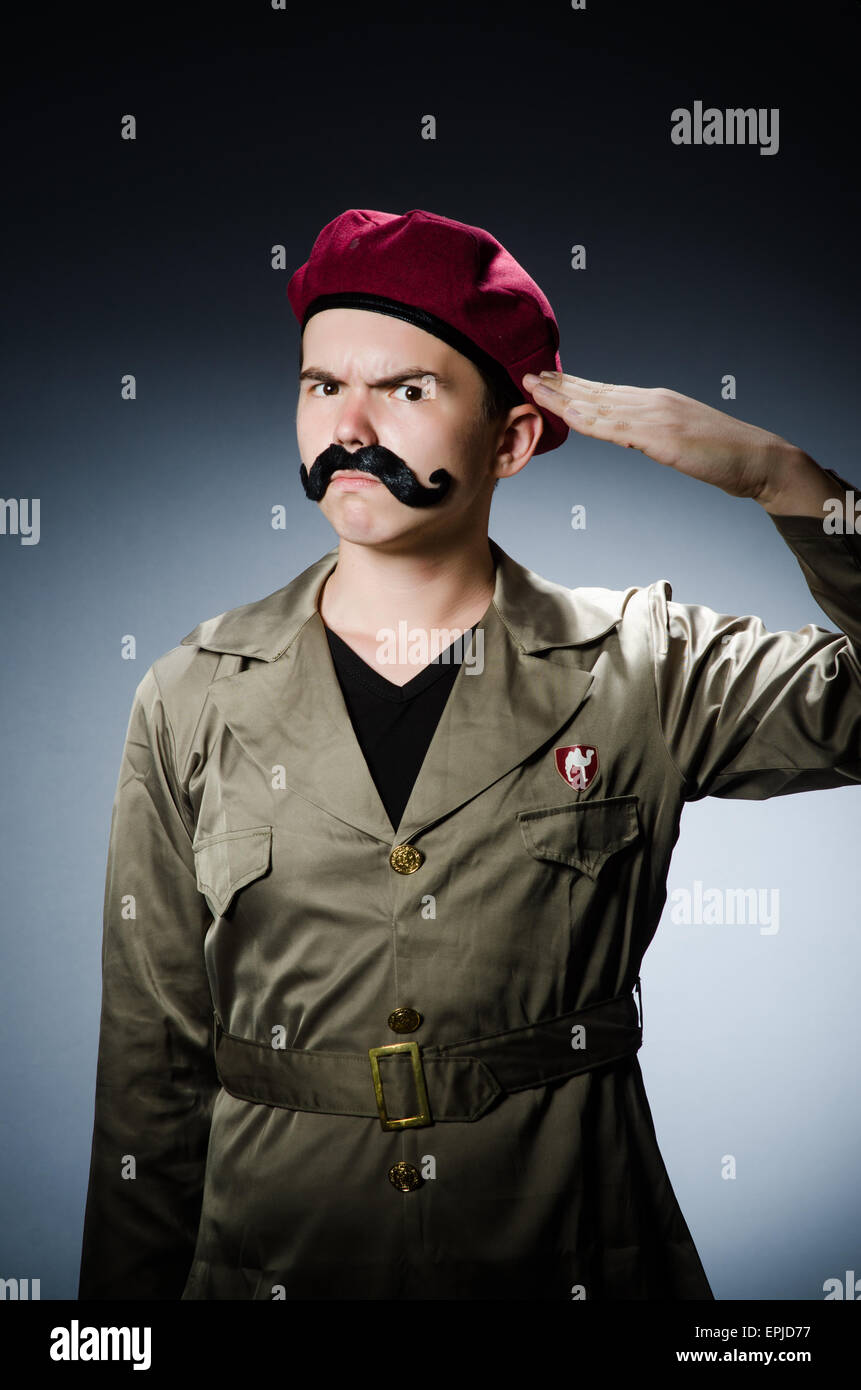 Funny soldier in military concept Stock Photo - Alamy