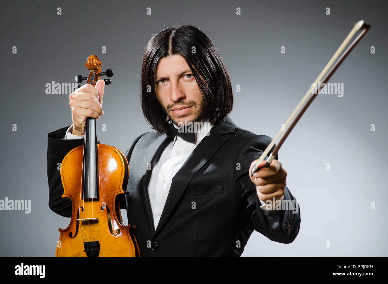 Man violin player in musican concept Stock Photo - Alamy