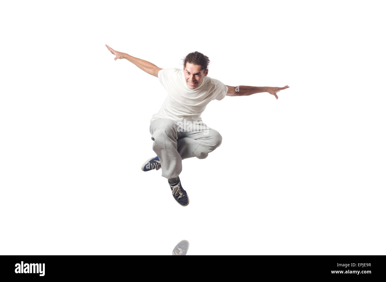 Man dancing isolated on the white Stock Photo - Alamy
