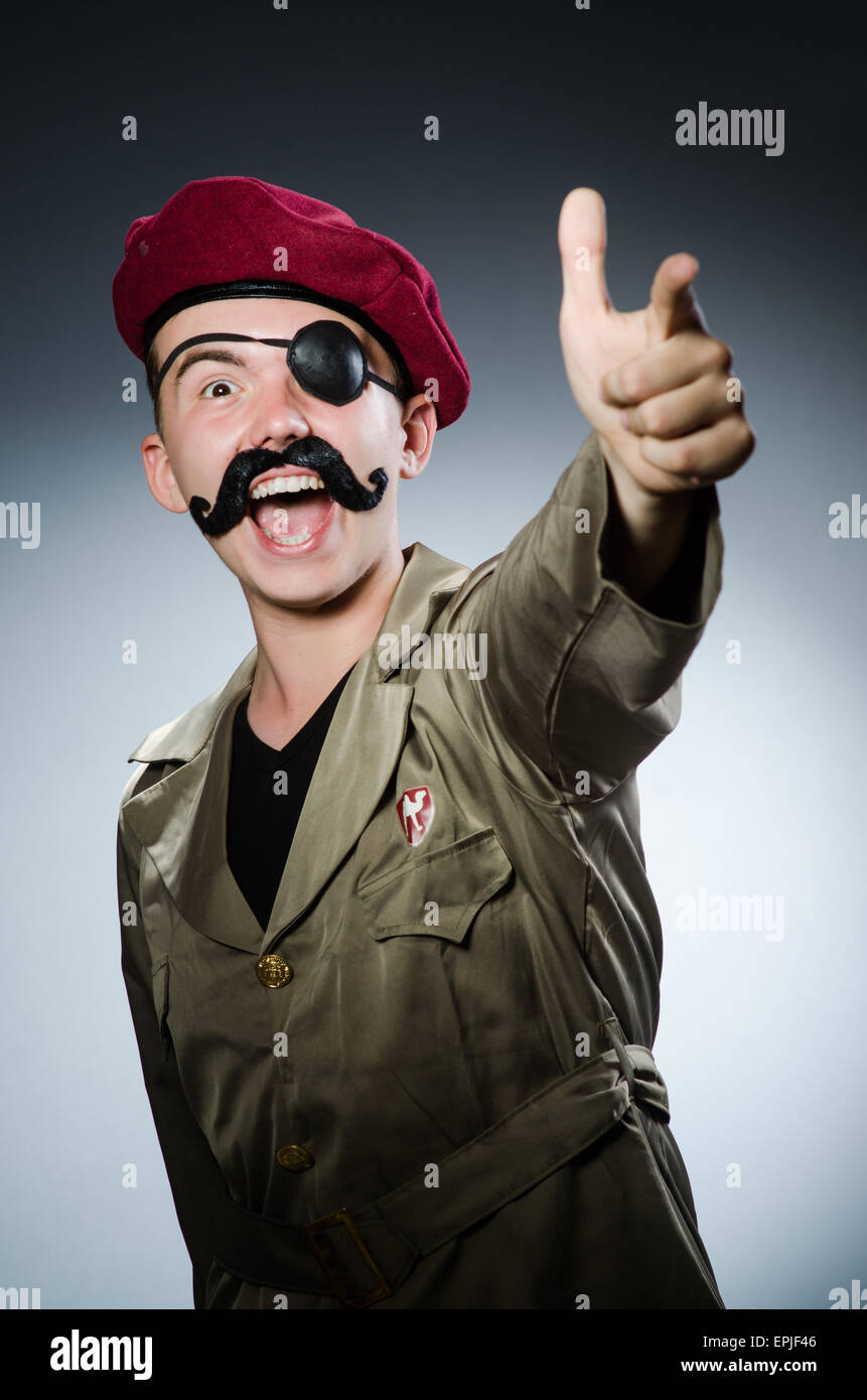 Funny soldier in military concept Stock Photo - Alamy