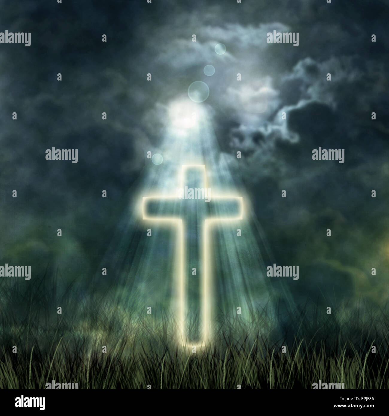 Cross glowing hi-res stock photography and images - Alamy