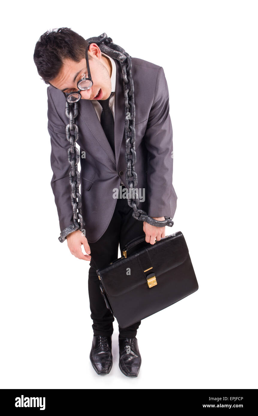 Man with chain isolated on white Stock Photo - Alamy