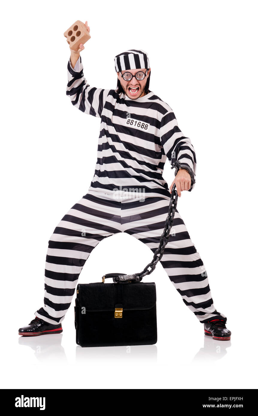 Prison inmate isolated on the white background Stock Photo - Alamy