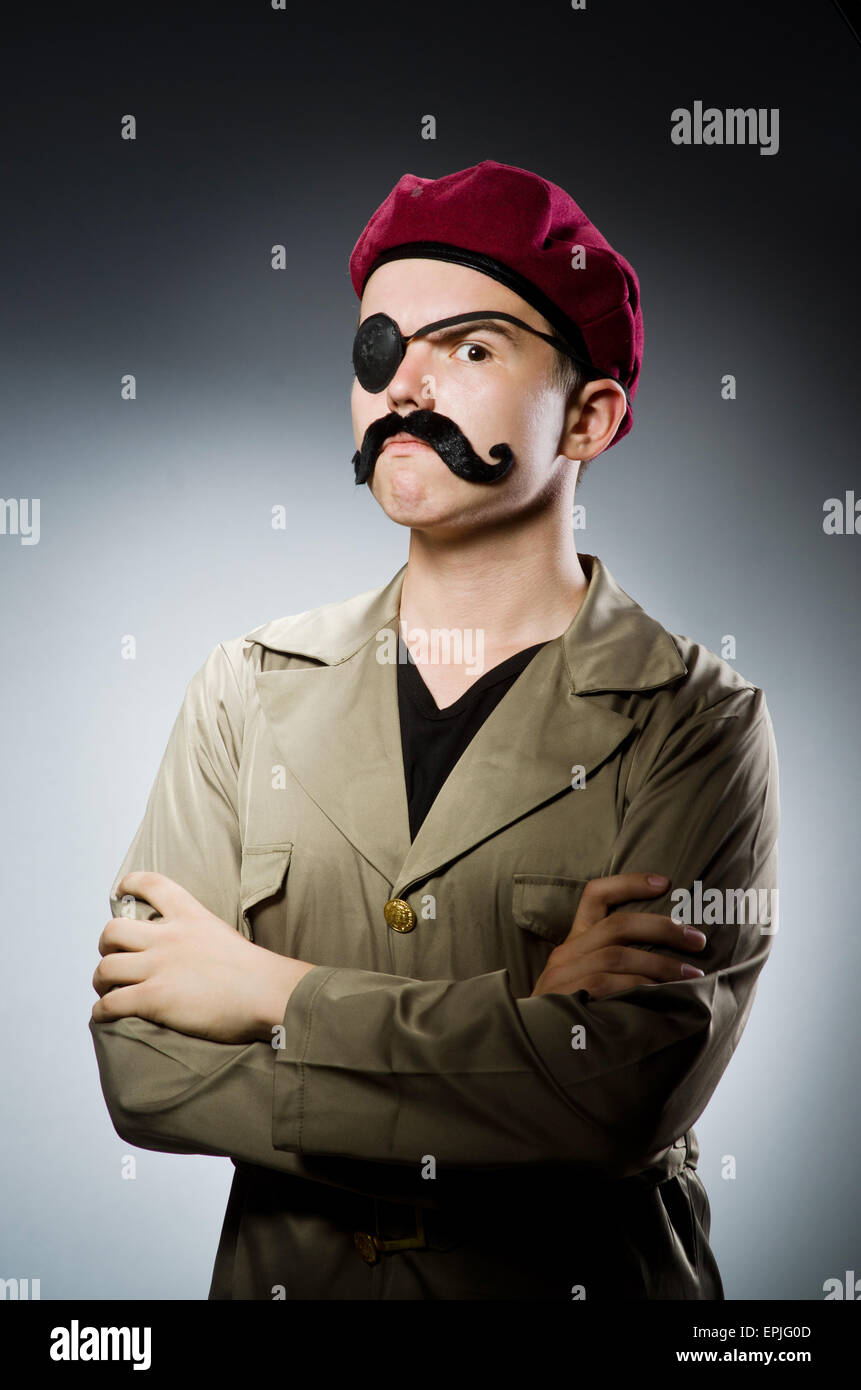 Funny soldier in military concept Stock Photo - Alamy