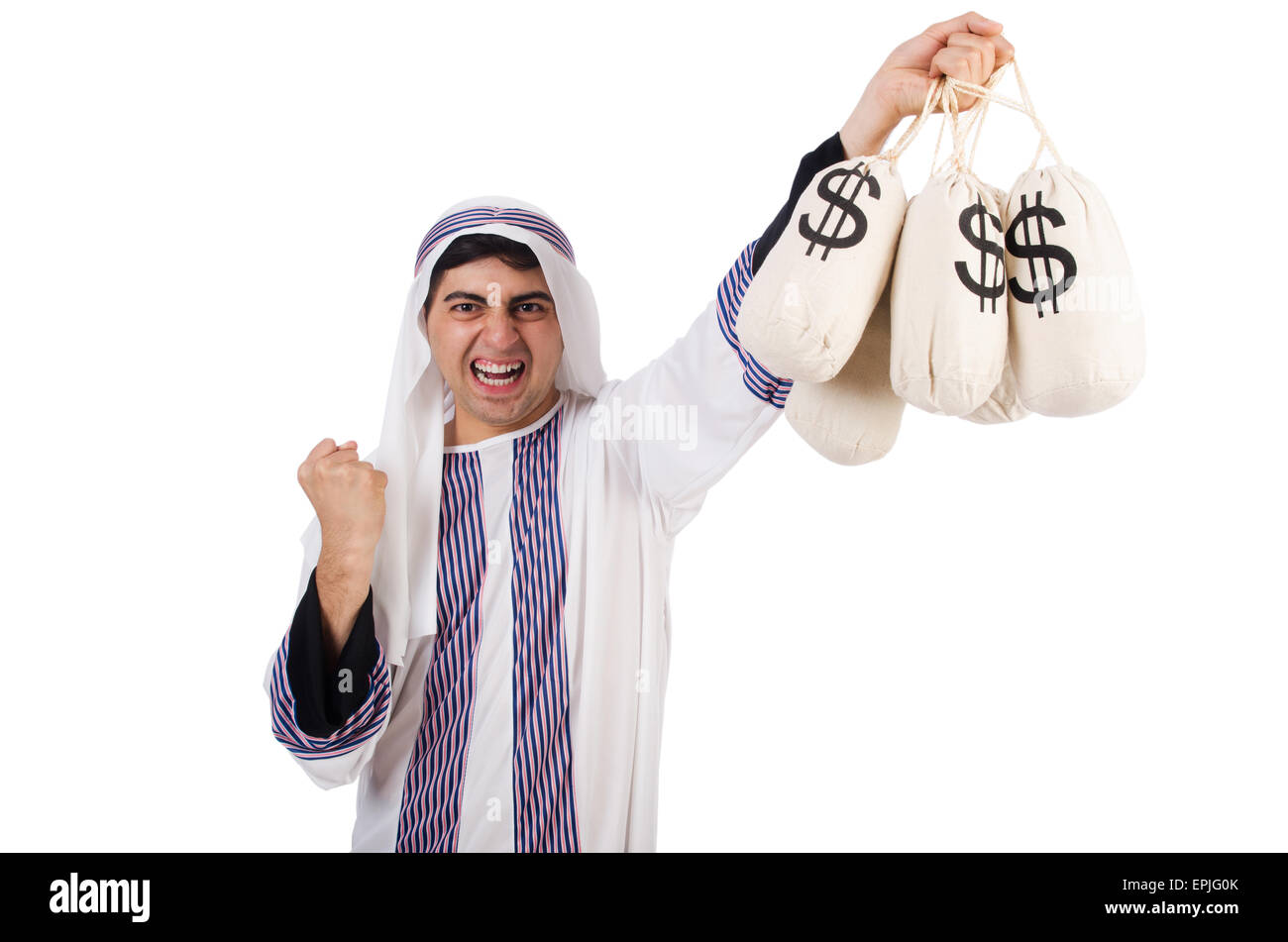 Angry arab man isolated on the white Stock Photo - Alamy
