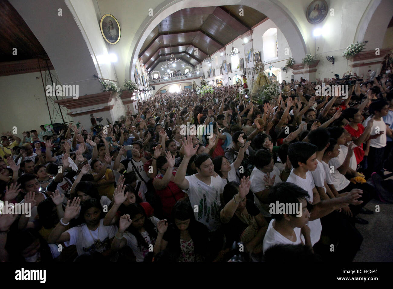 Bulacan Province, Philippines. 19th May, 2015. People dance inside a ...