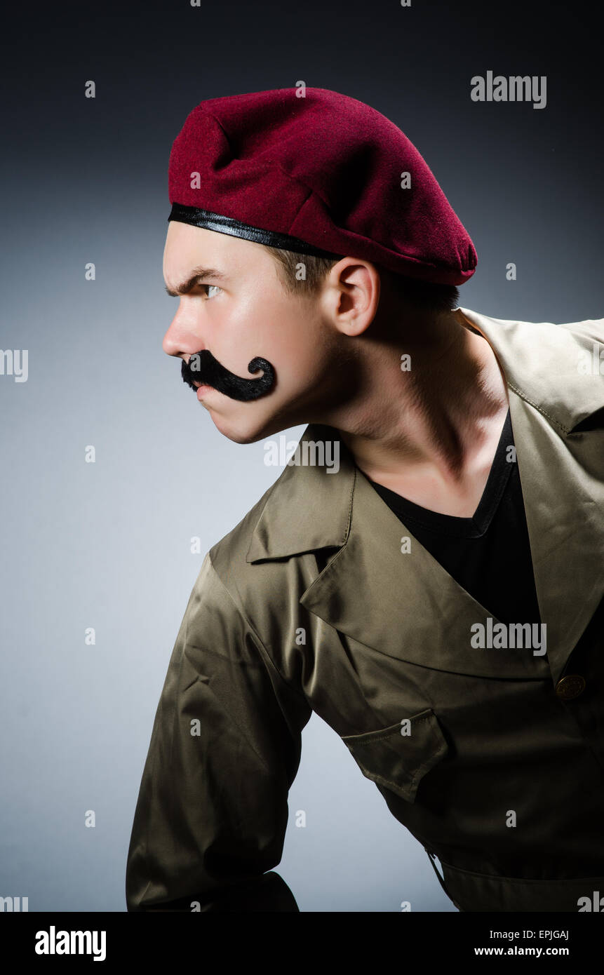 Funny soldier in military concept Stock Photo - Alamy
