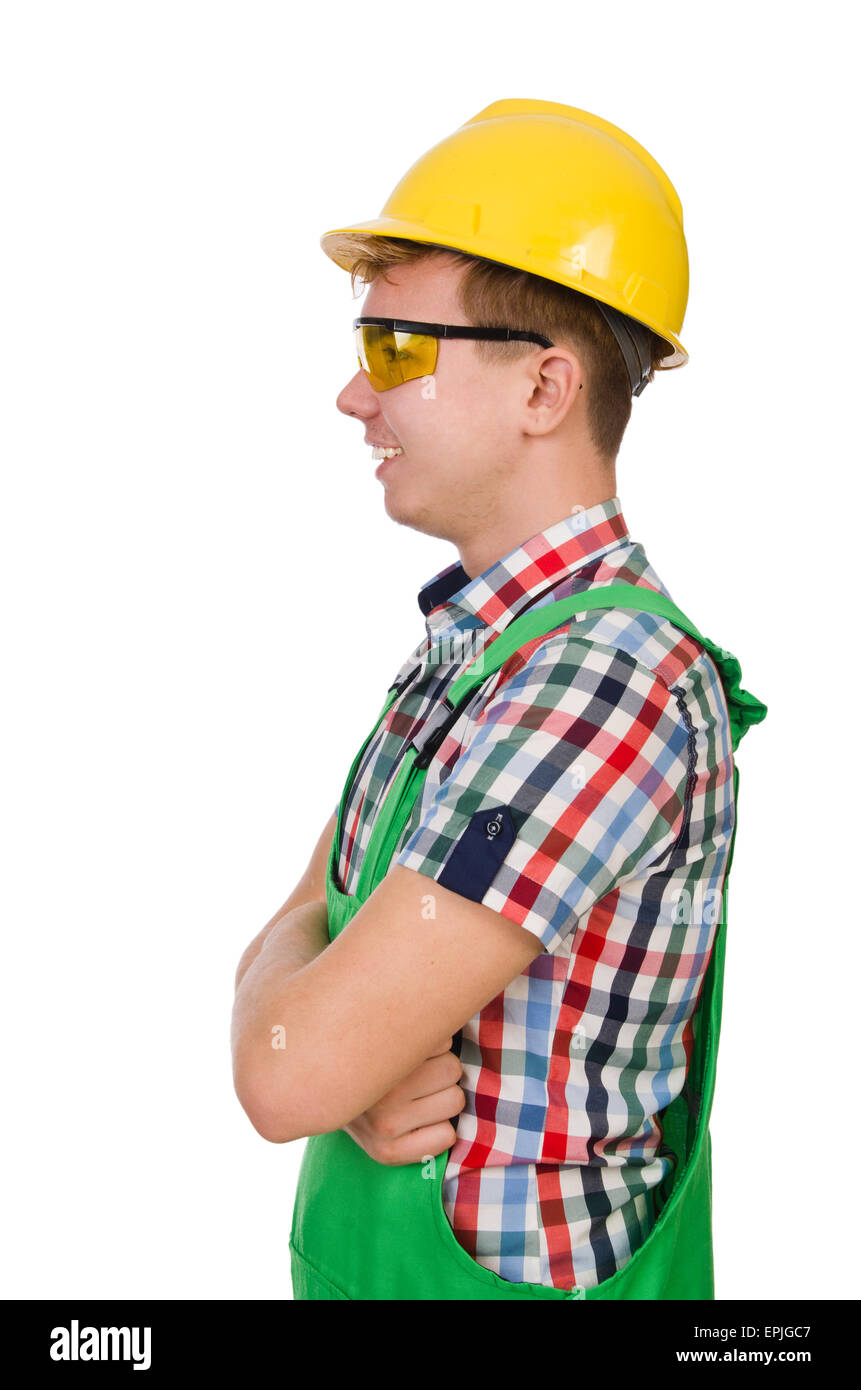 Industrial worker isolated on the white background Stock Photo - Alamy