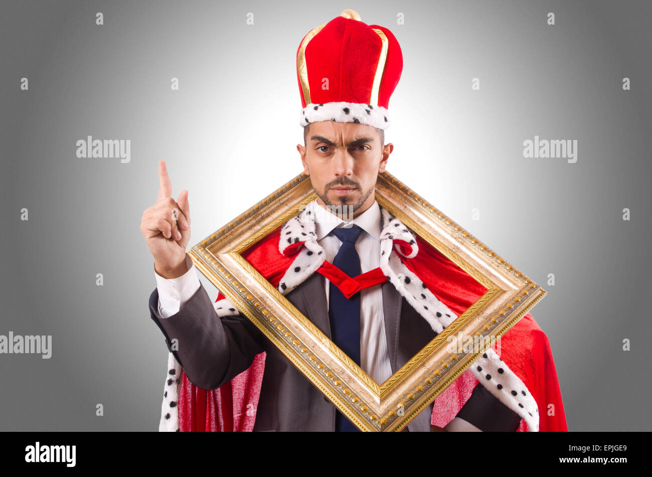 King with picture frame on white Stock Photo - Alamy