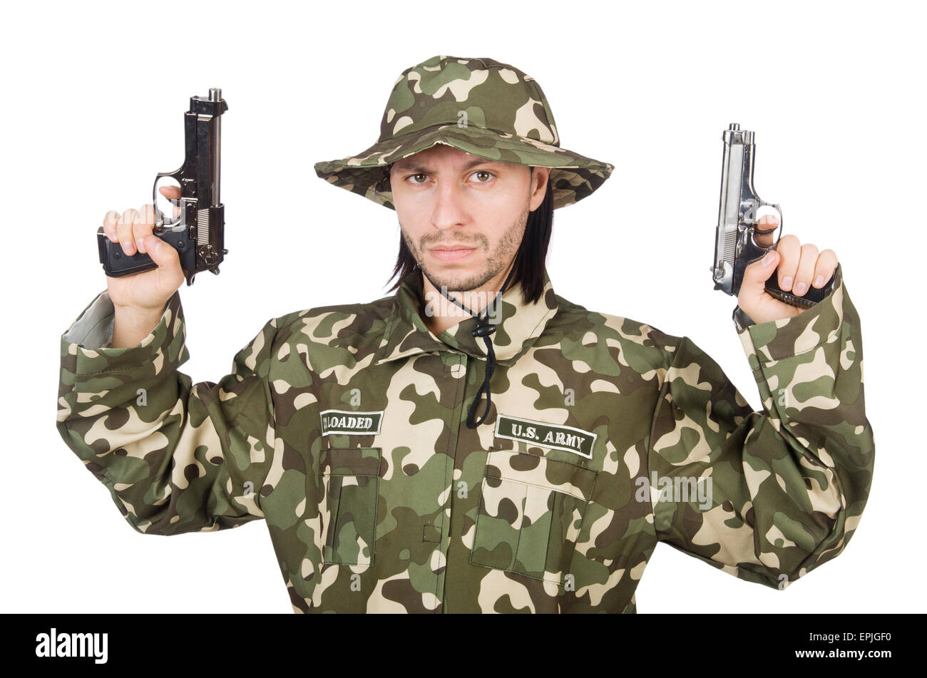 Funny soldier in military concept Stock Photo - Alamy