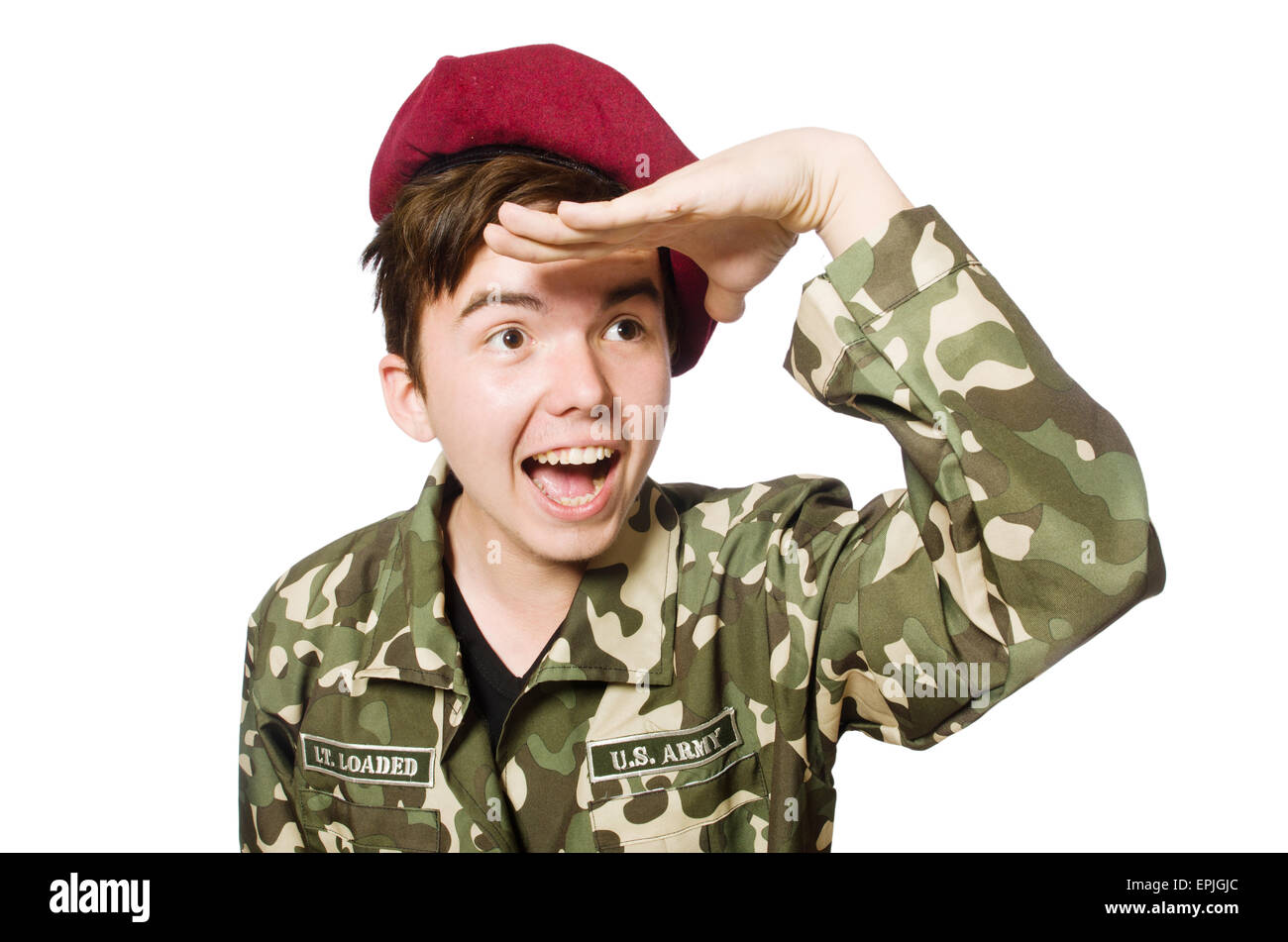 Funny soldier in military concept Stock Photo - Alamy