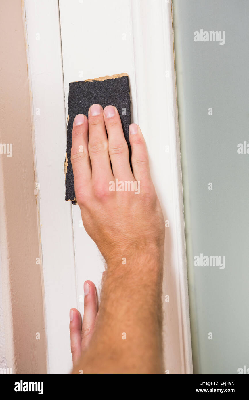 Man sanding door hi-res stock photography and images - Alamy