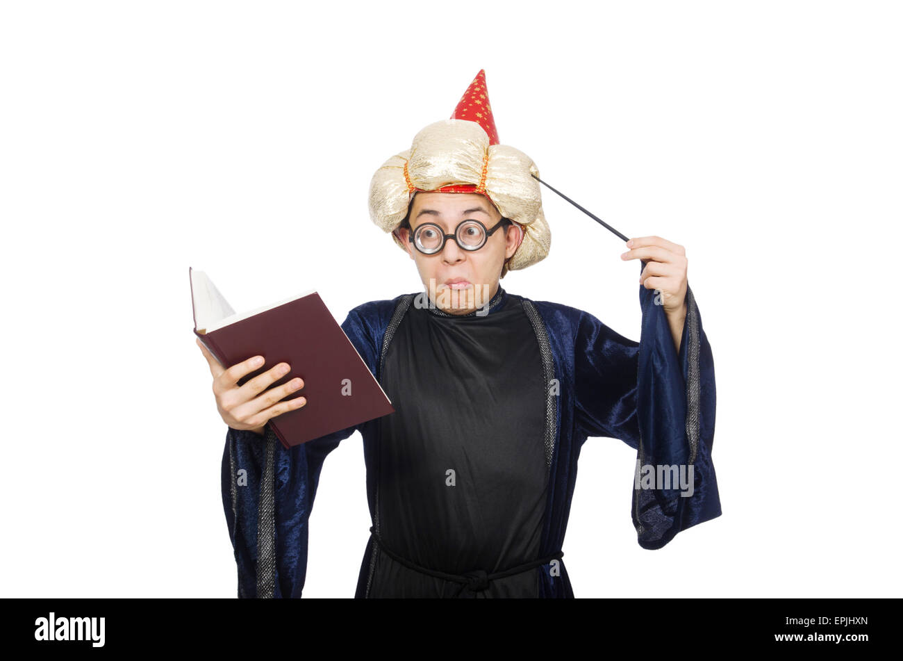 Funny wise wizard isolated on the white Stock Photo - Alamy