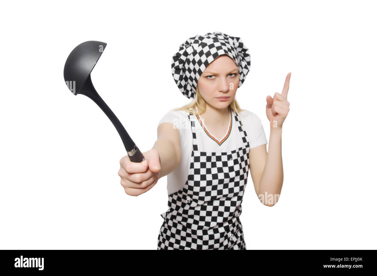 Woman cook isolated on the white background Stock Photo - Alamy