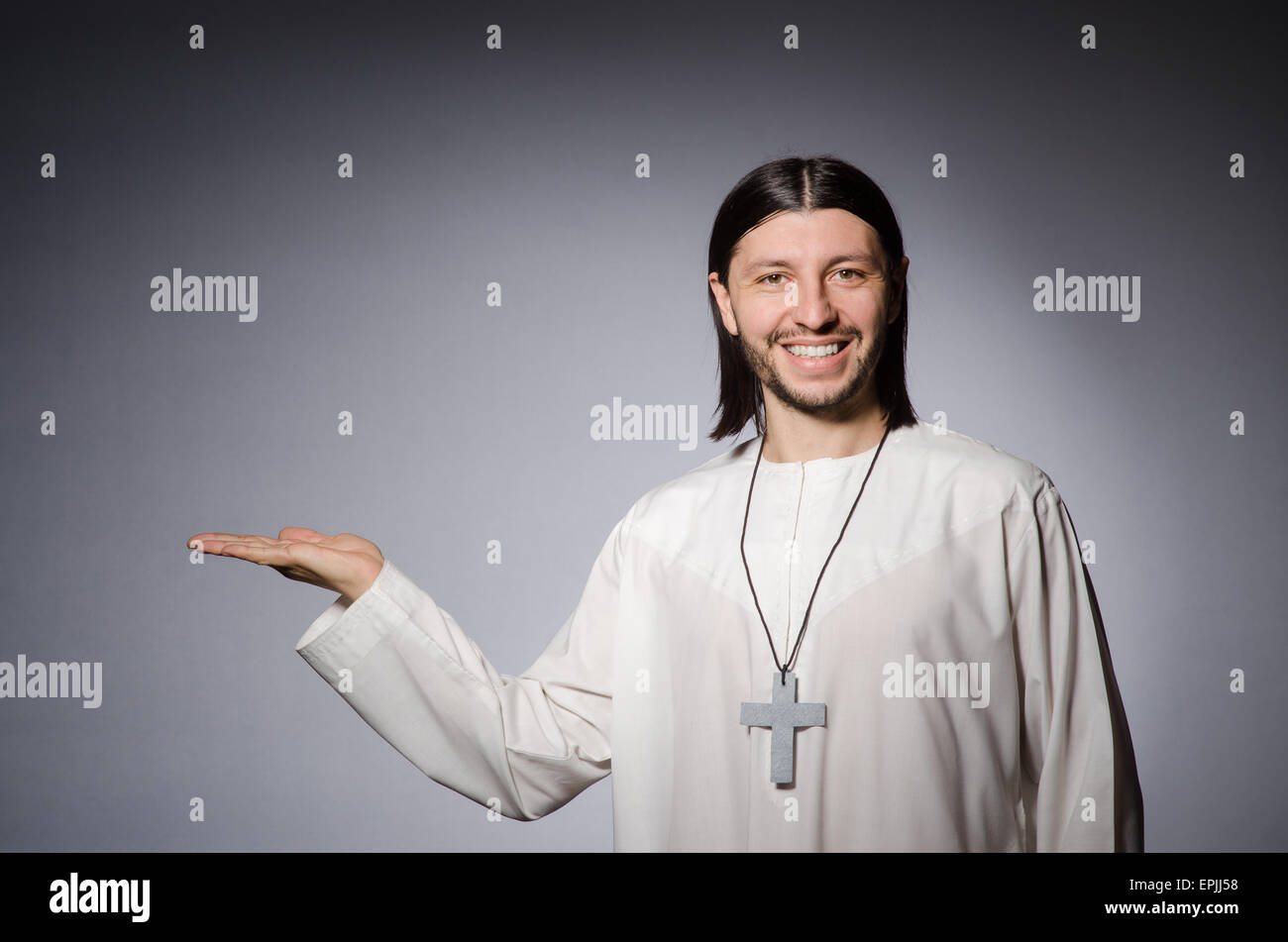 Priest man in religious concept Stock Photo - Alamy