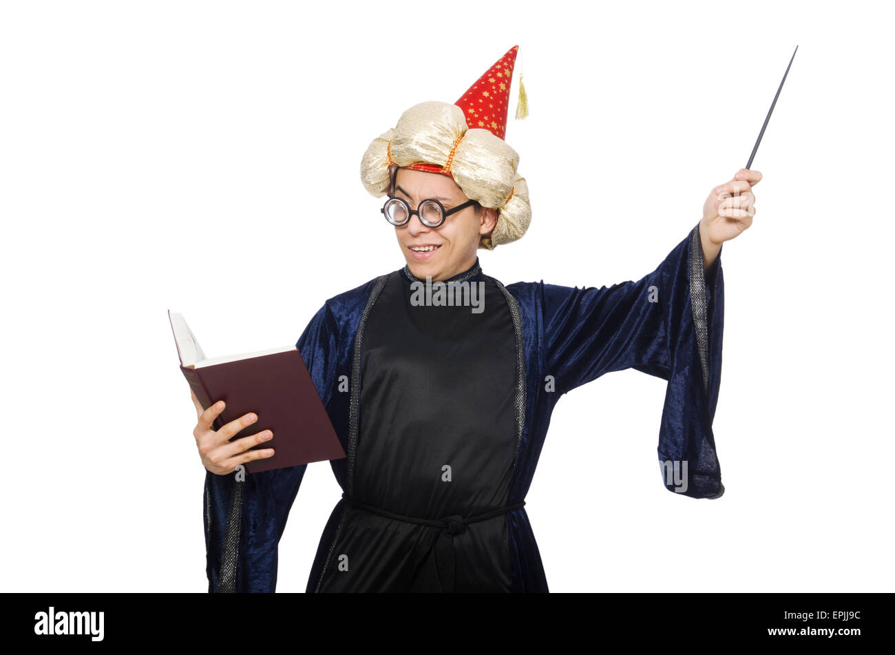 Funny wise wizard isolated on the white Stock Photo - Alamy