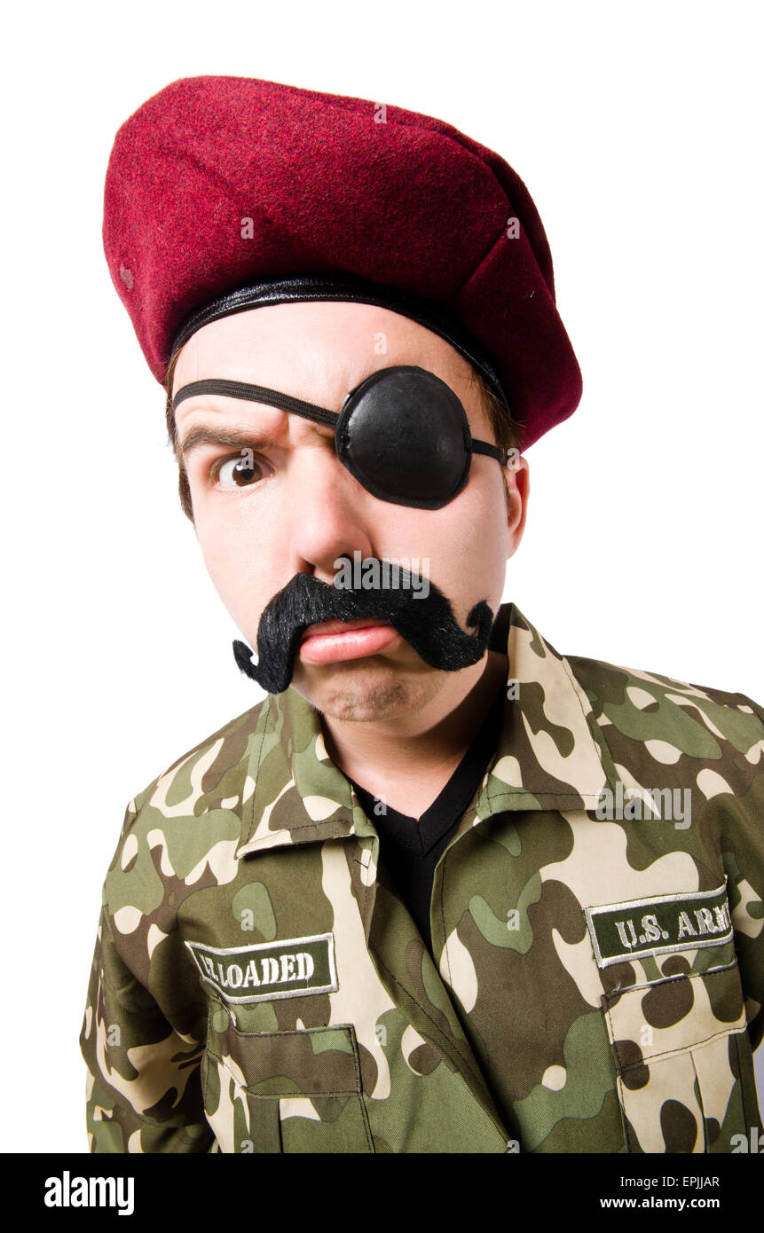 Funny soldier in military concept Stock Photo - Alamy