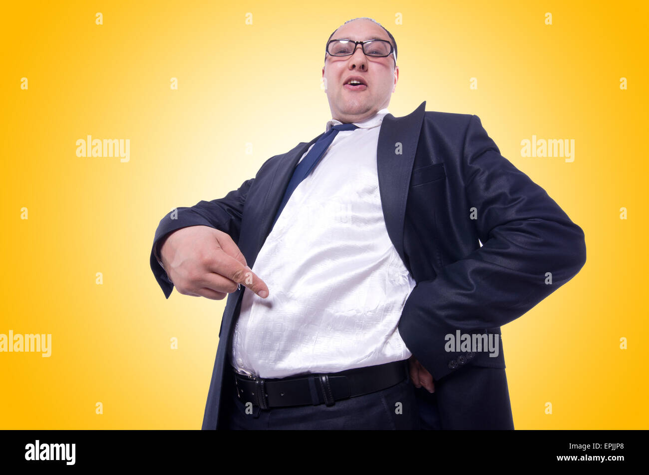 Funny businessman isolated on white Stock Photo - Alamy