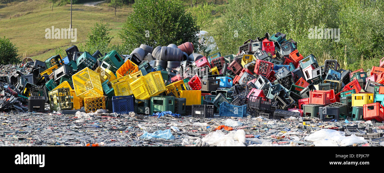 Scrap yard plastic Stock Photo - Alamy