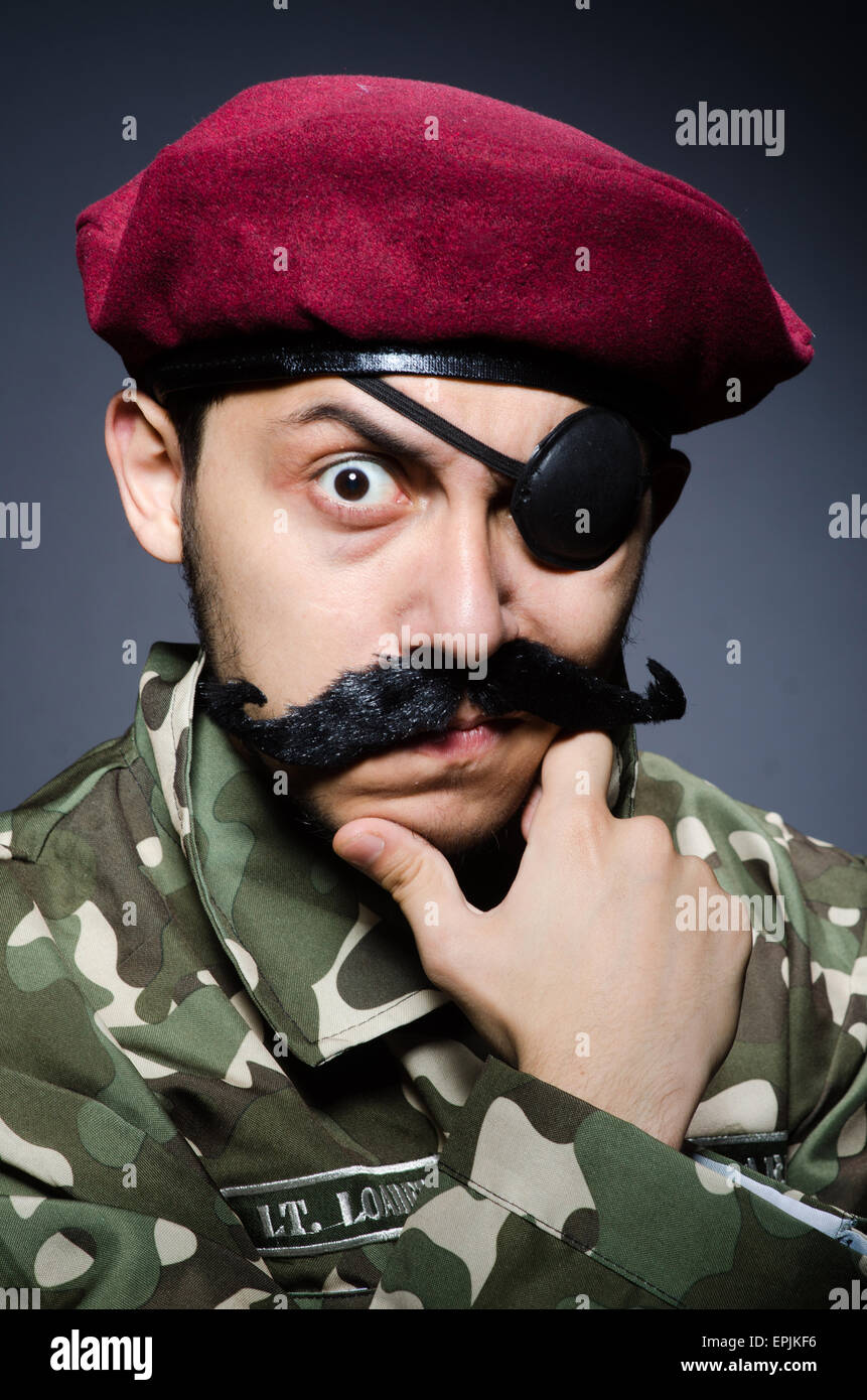 Funny soldier in military concept Stock Photo - Alamy