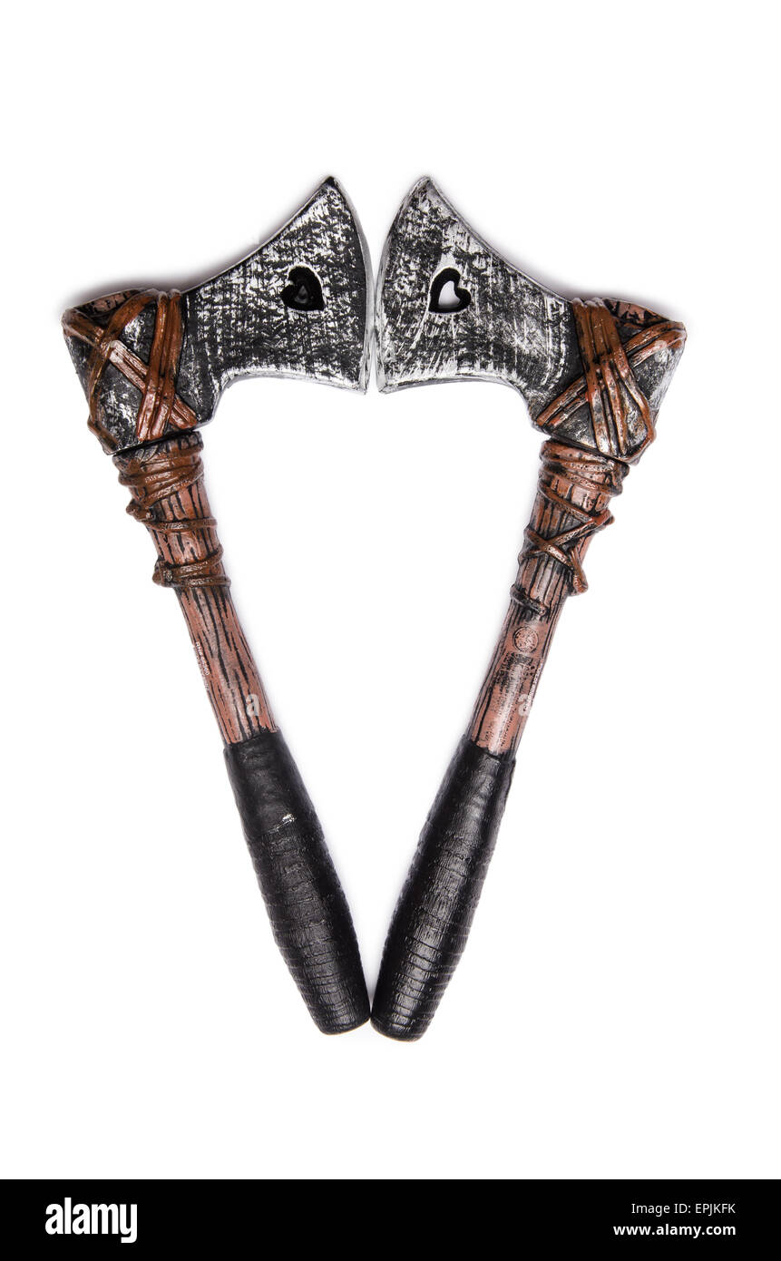 Axe isolated on the white background Stock Photo - Alamy