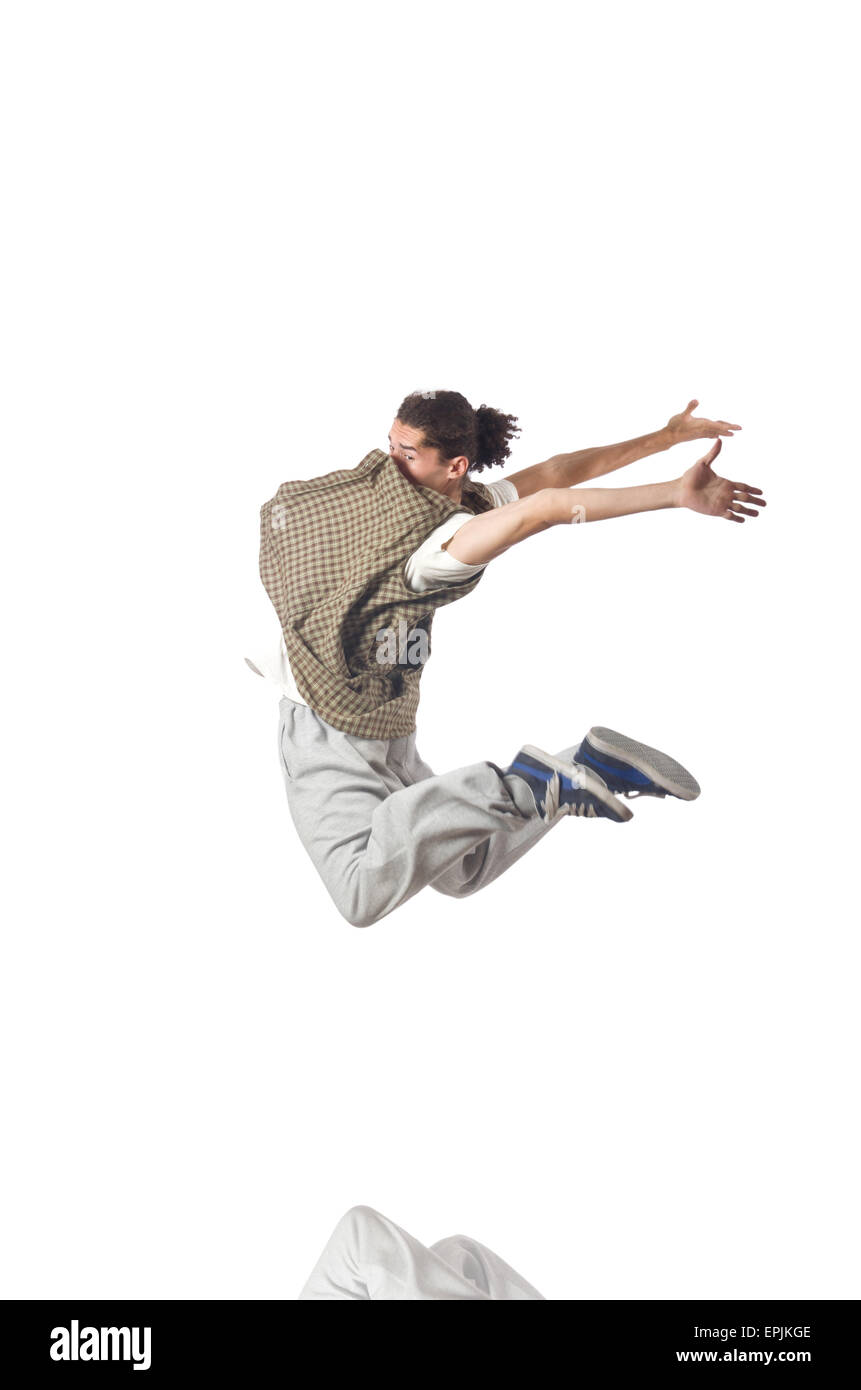 Man dancing isolated on the white Stock Photo - Alamy
