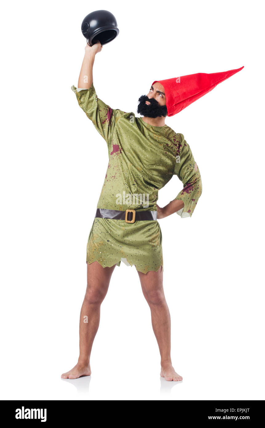 Savage man isolated on white Stock Photo - Alamy