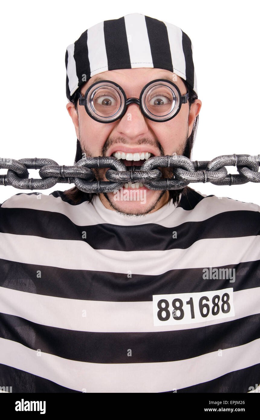 Prison inmate isolated on the white background Stock Photo - Alamy